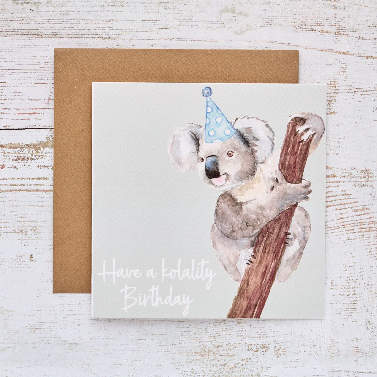 Koala Birthday Card Kolality With Party Hat – Southwood Garden Centre