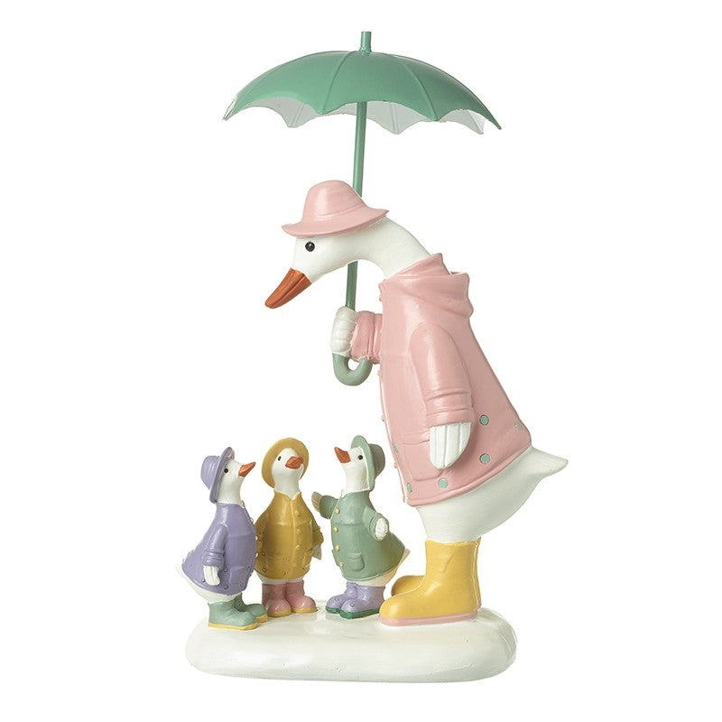 Duck Family Under Umbrella Garden Statue Ornament – Southwood Garden Centre