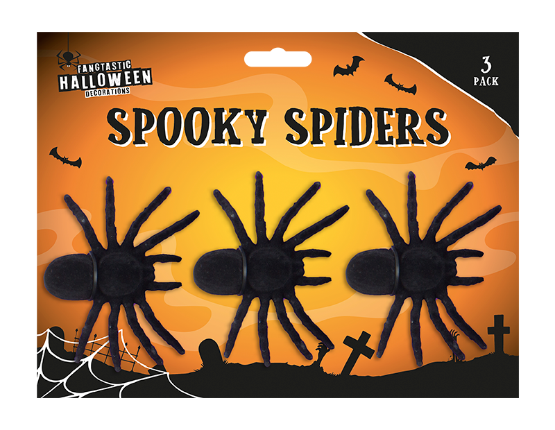 Halloween Spooky Spiders Decorations - Pack of 3 – Southwood Garden Centre