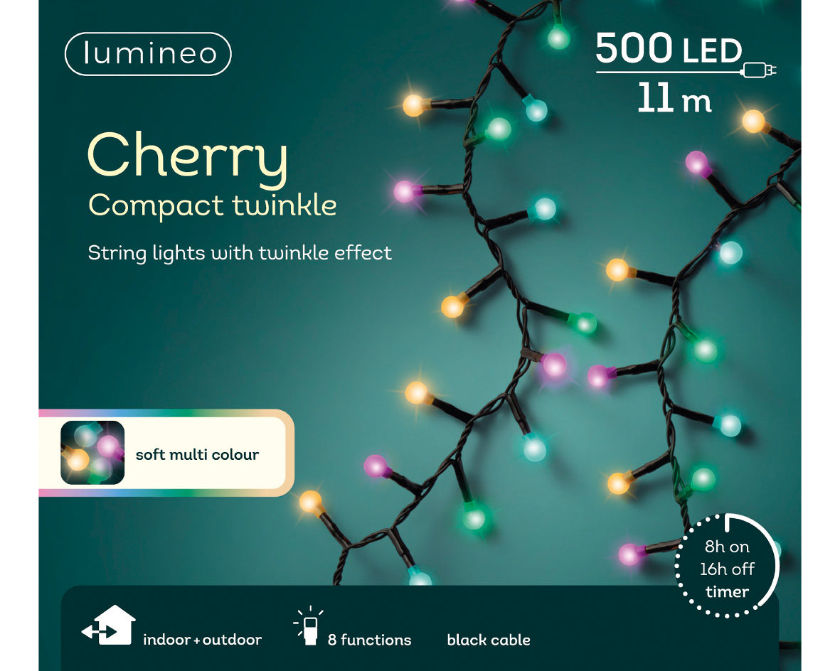 Lumineo Multicoloured LED Cherry Compact Twinkle Outdoor Lights with 1 – Southwood Garden Centre