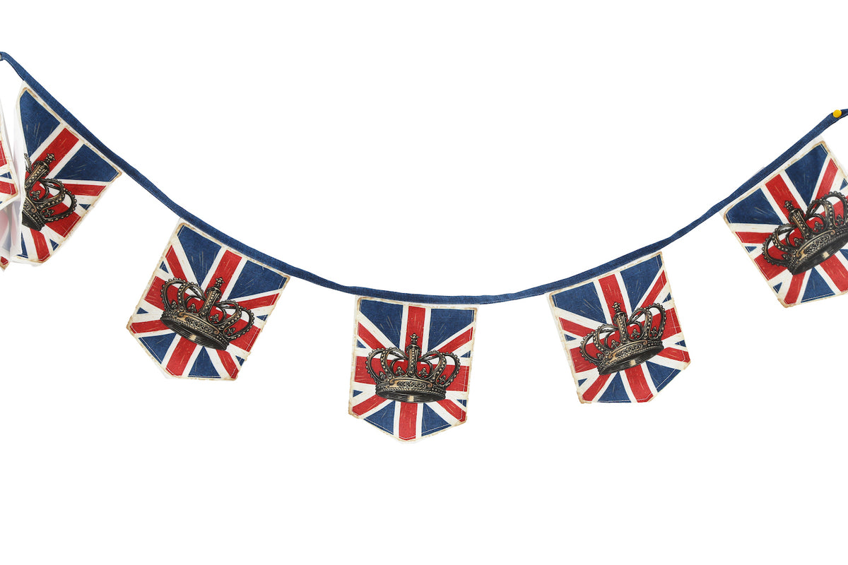 King Charles Coronation Union Jack Royal Material Bunting - 180cm ...