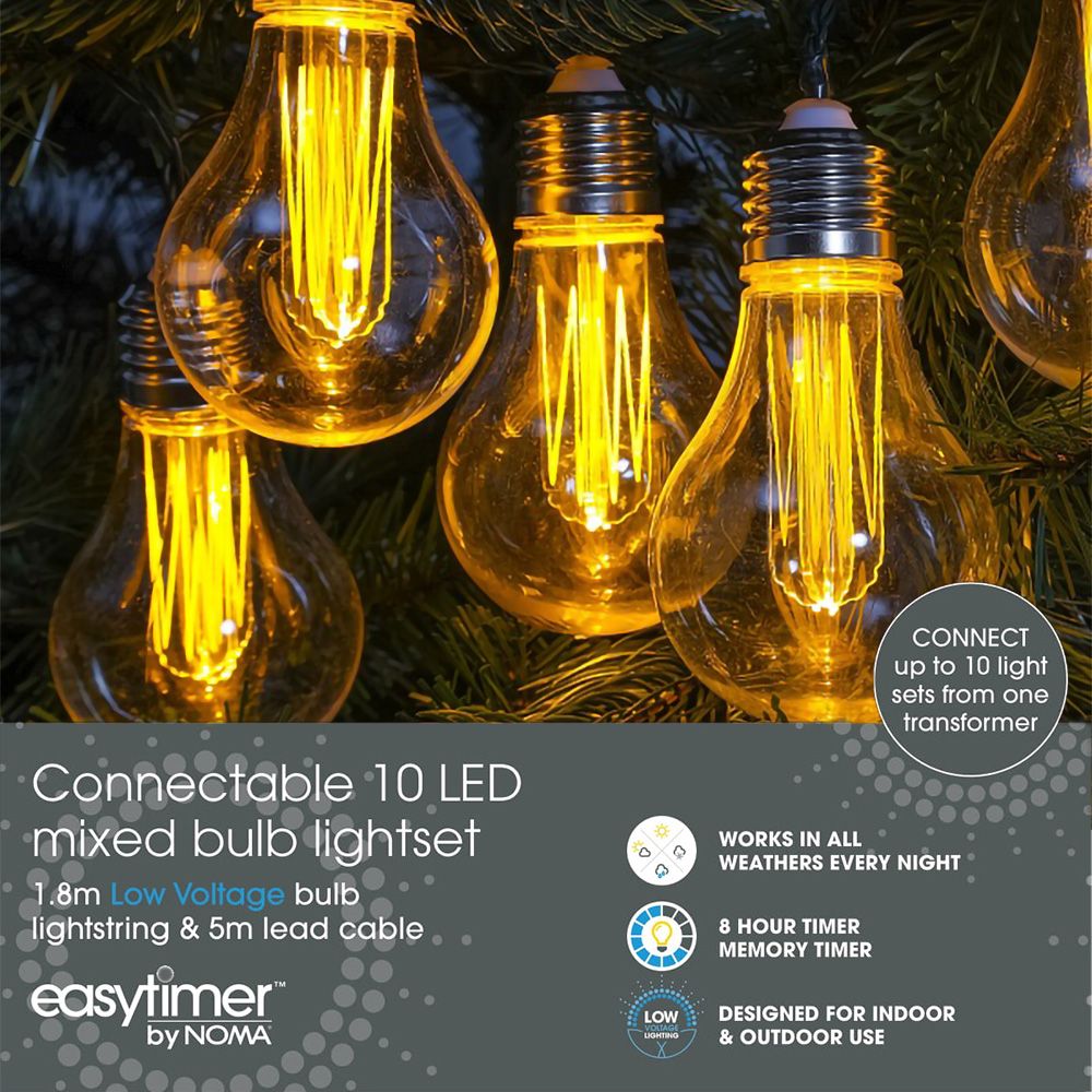 Garden Lights Noma 10 LED Connectable Outdoor Lights Jute Rope - Colour ...