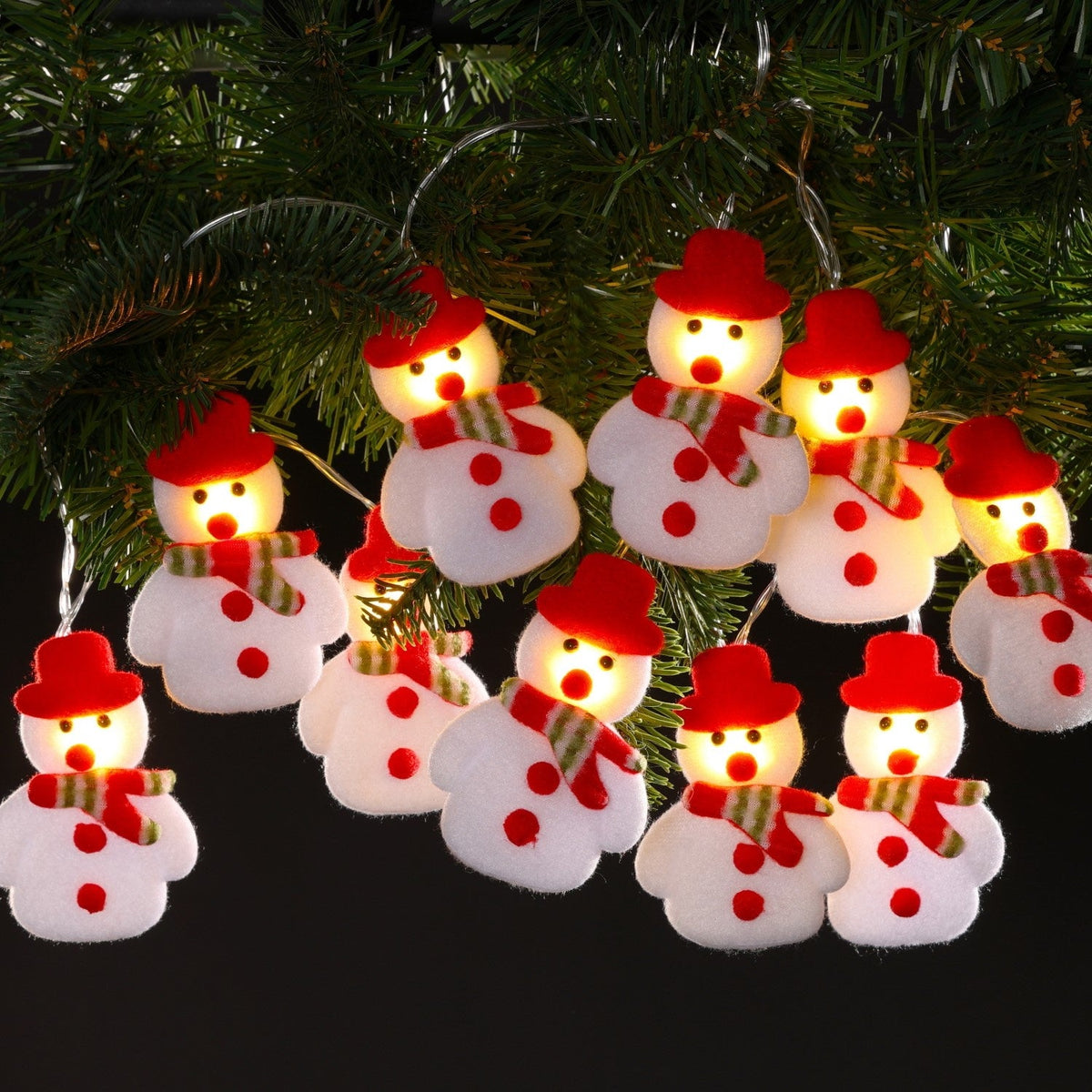 NOMA 10 Fabric Snowman Garland – Southwood Garden Centre