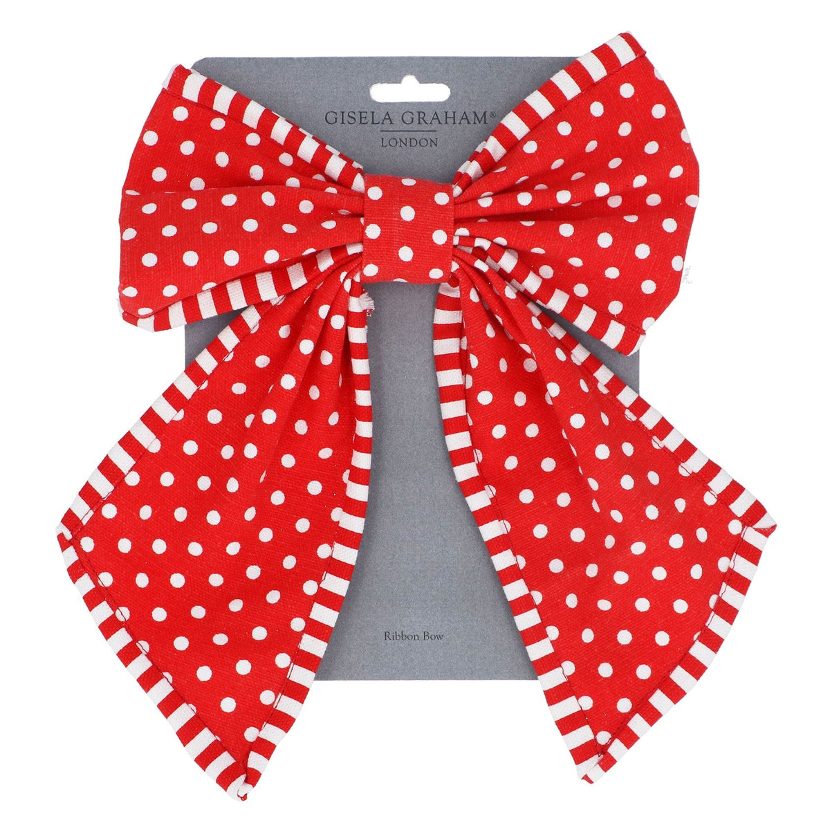Gisela Graham Fabric Red & White Polka Dot Large Bow – Southwood Garden ...
