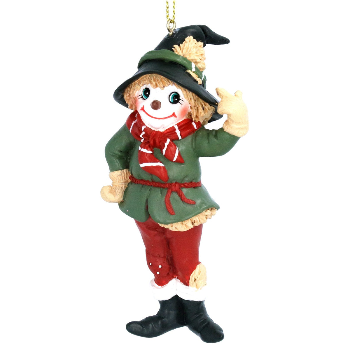 Gisela Graham - Red and Green Resin Scarecrow Christmas Tree Decoratio ...