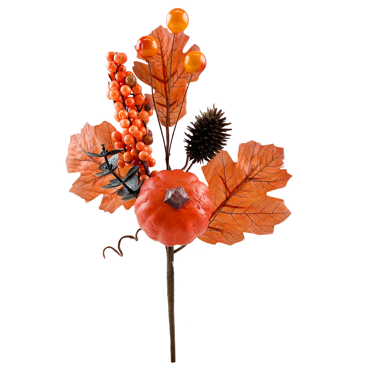 Autumn Orange Pumpkin Foliage Fall Pick 28cm – Southwood Garden Centre