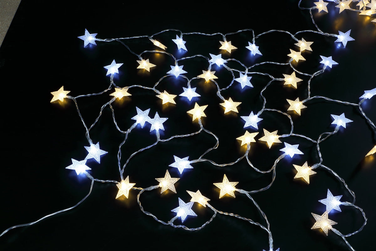 NOMA Warm White & White Star Garland Lights - Set of 40 – Southwood ...