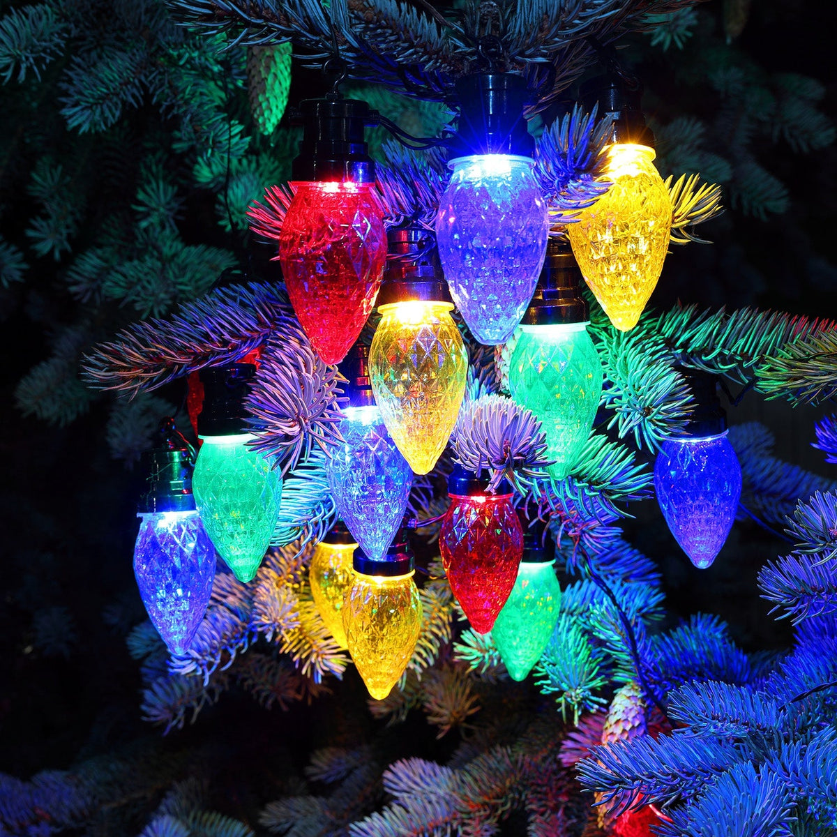 NOMA Multicoloured Large Facetted Cone Lights – Southwood Garden Centre