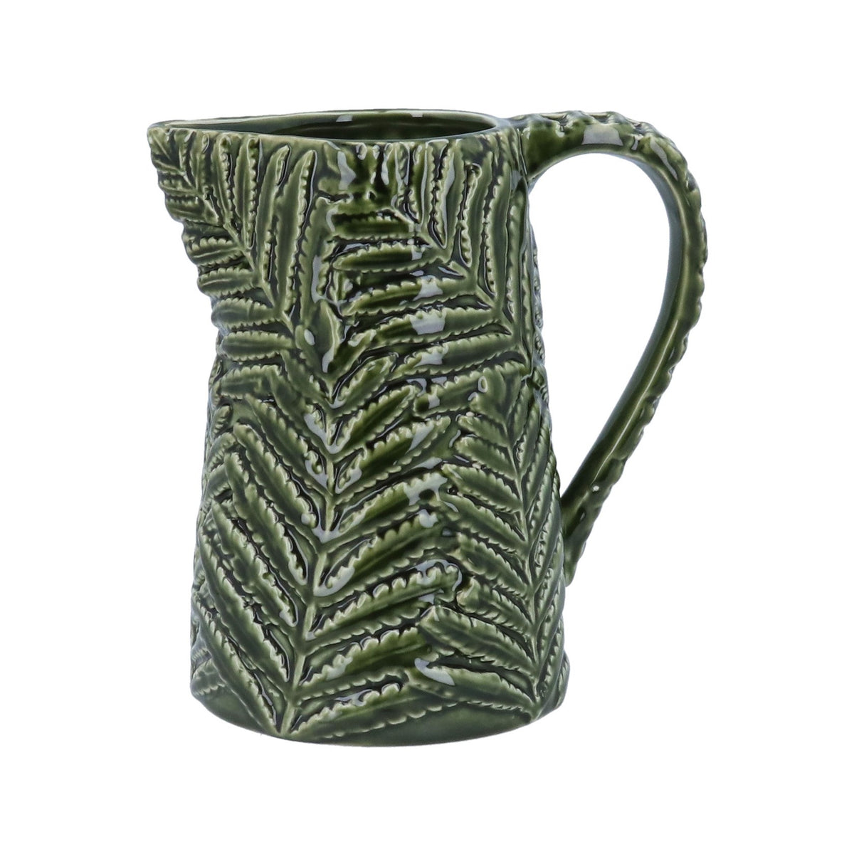 Gisela Graham - Green Fern Ceramic Jug 20cm – Southwood Garden Centre