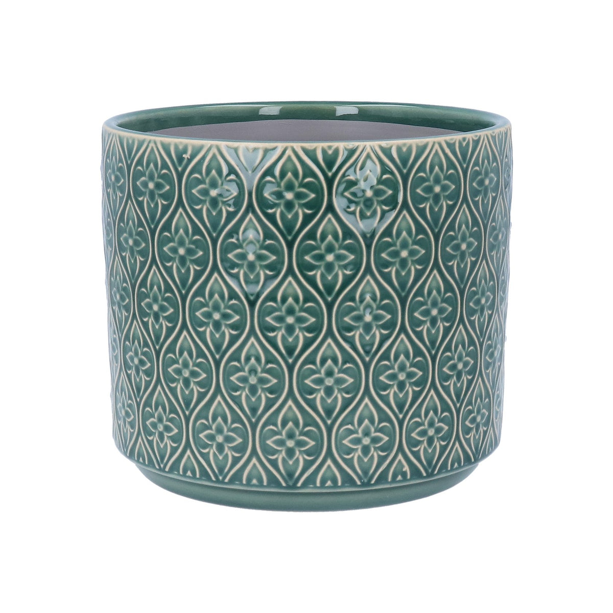 Gisela Graham - Green Trellis Flower Stoneware House Plant Pot Cover M ...