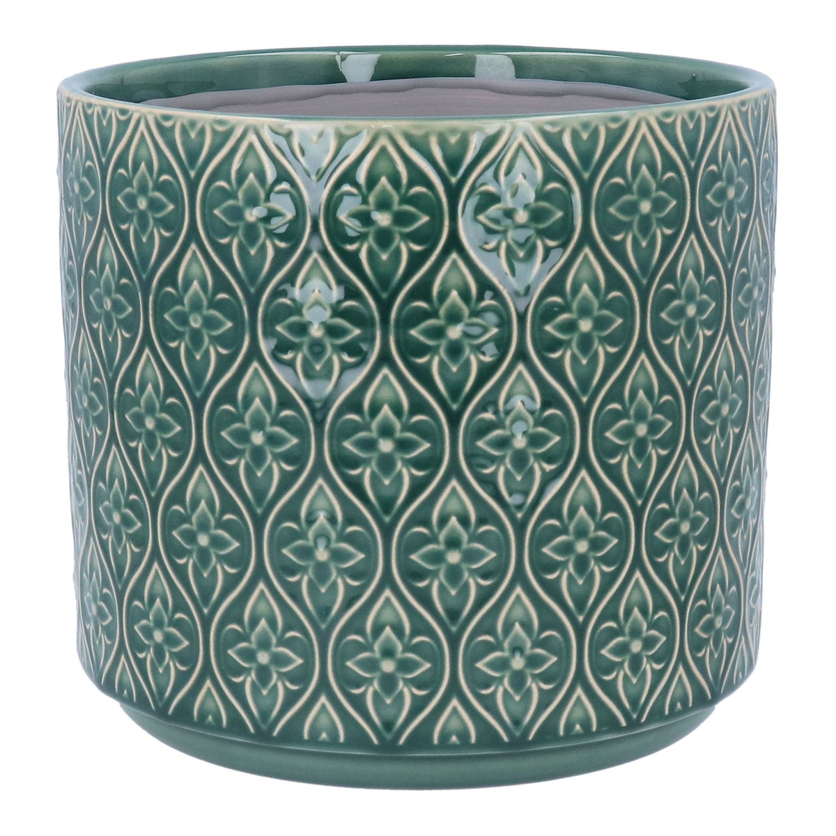 Gisela Graham - Green Trellis Flower Stoneware House Plant Pot Cover L ...