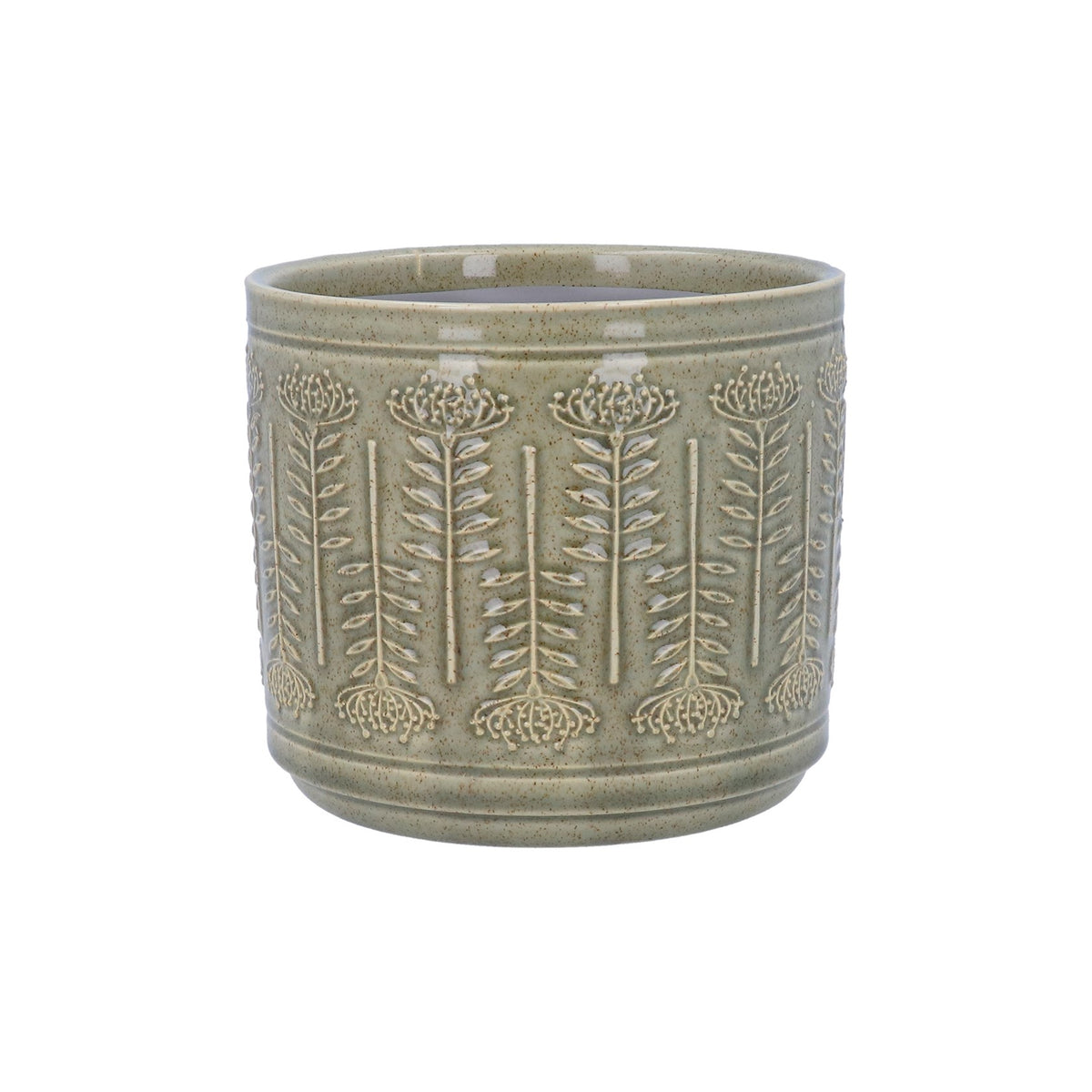 Gisela Graham - Sage Protea Stoneware House Plant Pot Cover 14cm ...