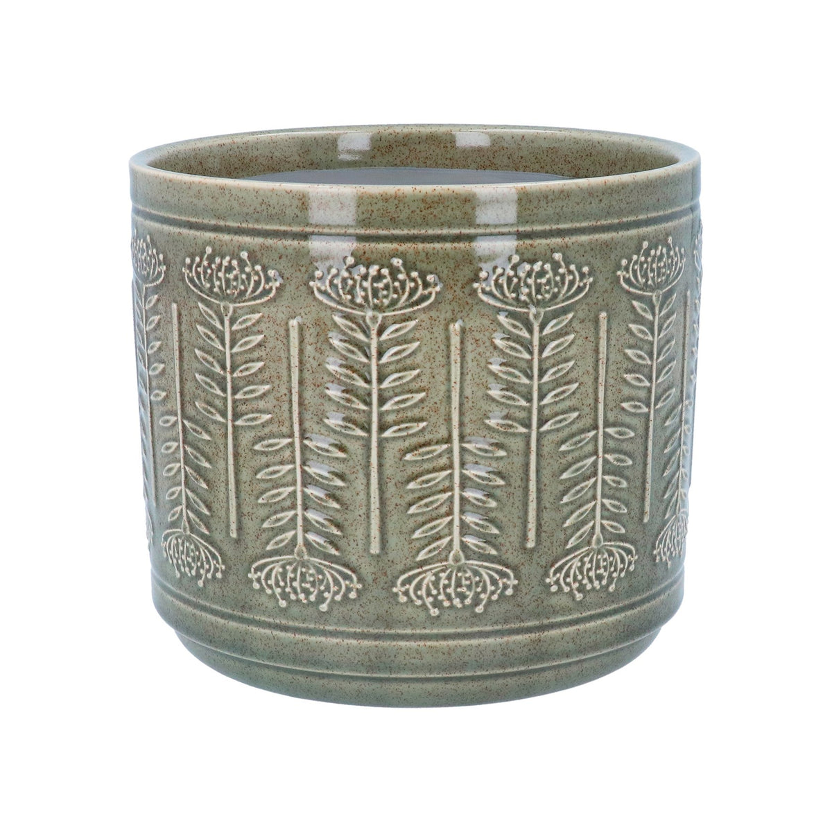 Gisela Graham - Sage Protea Stoneware House Plant Pot Cover 17cm ...