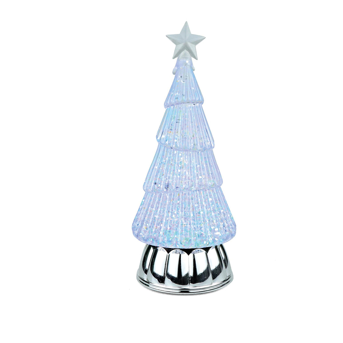 LED Colour Changing Glitter Water Spinner Christmas Tree 30cm ...
