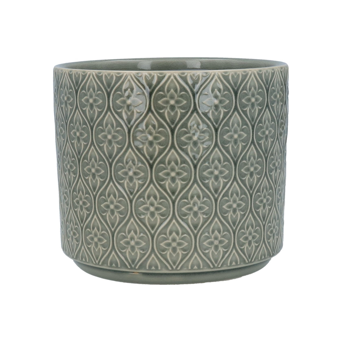 Gisela Graham - Grey Trellis Flower Stoneware House Plant Pot Cover 17 ...