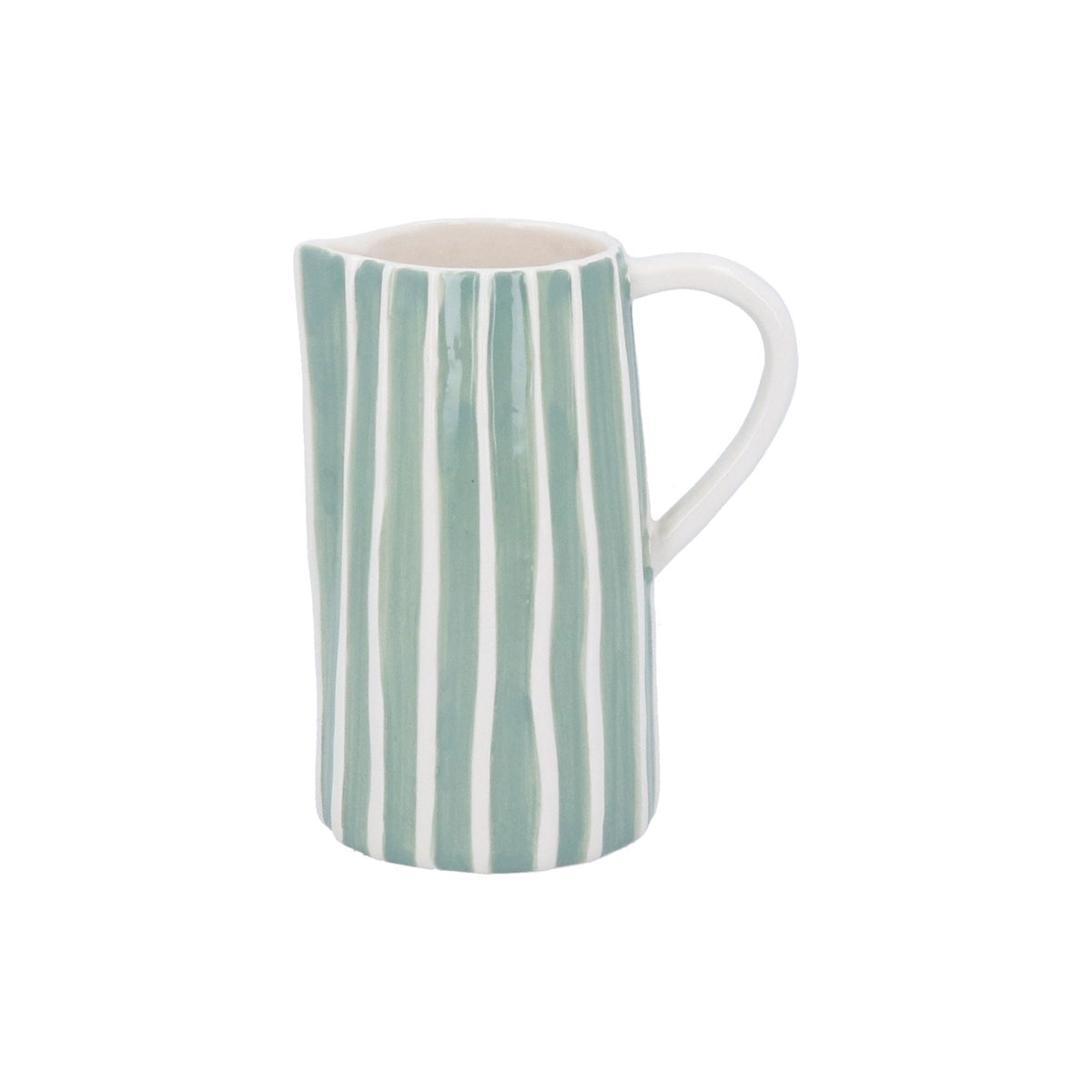Gisela Graham Sage Stripe Stoneware Pitcher Jug - 15cm – Southwood ...