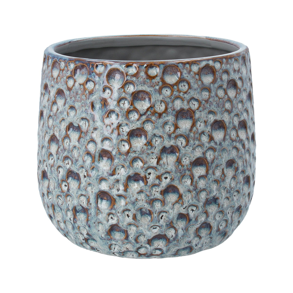 Gisela Graham - Reactive Glaze Moon Stoneware House Plant Pot Cover La ...