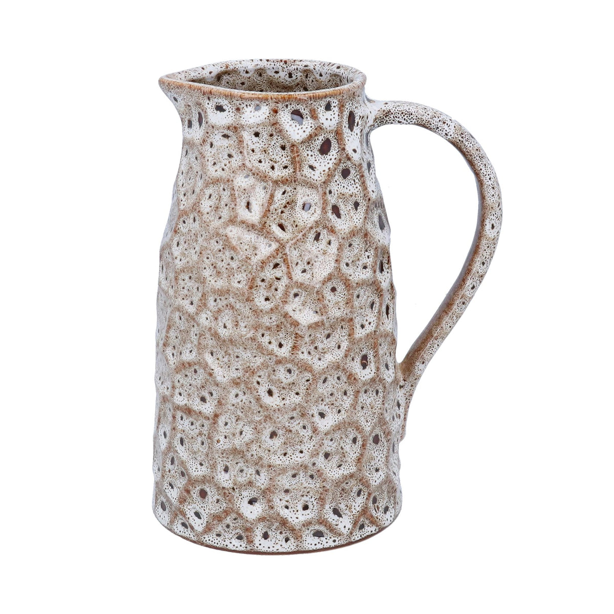 Gisela Graham - Brown Speckled Stoneware Crater Vase Jug 21.3cm ...