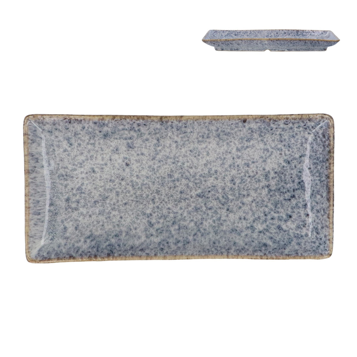 Gisela Graham - Blue Speckled Stoneware Rectangle Plate 24.6cm ...