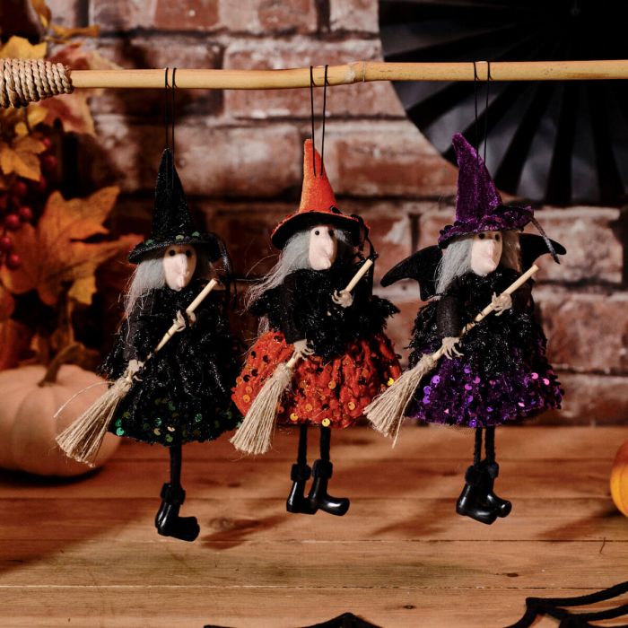 Spooktacular Sequin Hanging Witch – Southwood Garden Centre