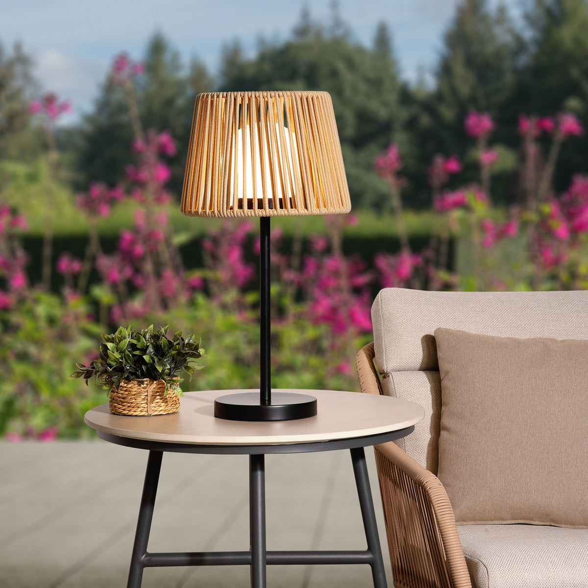 NOMA Lumé Rechargeable Outdoor Lighting Garda Latte Table Lamp - 56cm ...