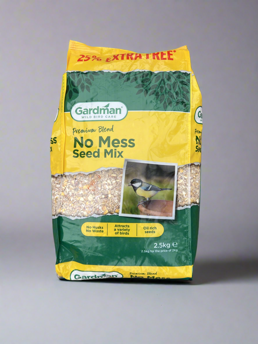 Gardman Premium Blend No Mess Bird Seed 2.5kg 25% Extra Free ...
