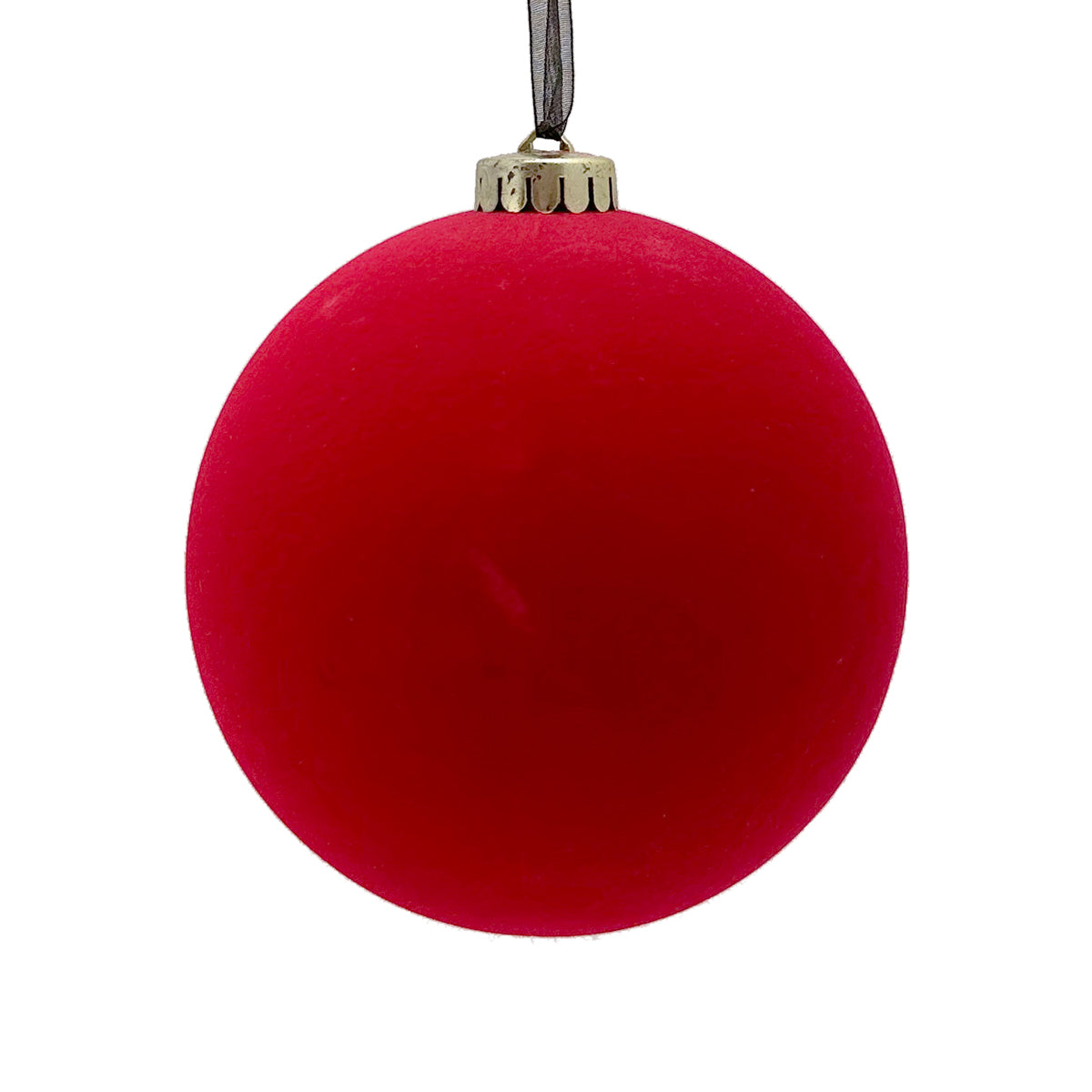Red Plain Flocked Bauble - 12cm – Southwood Garden Centre