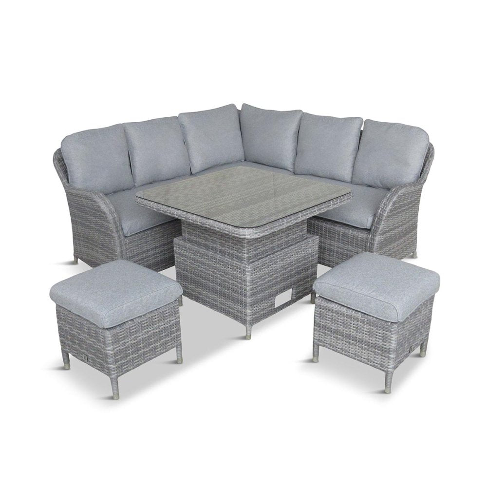 Leisure Grow - Monte Carlo Stone Compact Corner Dining Modular Set wit ...