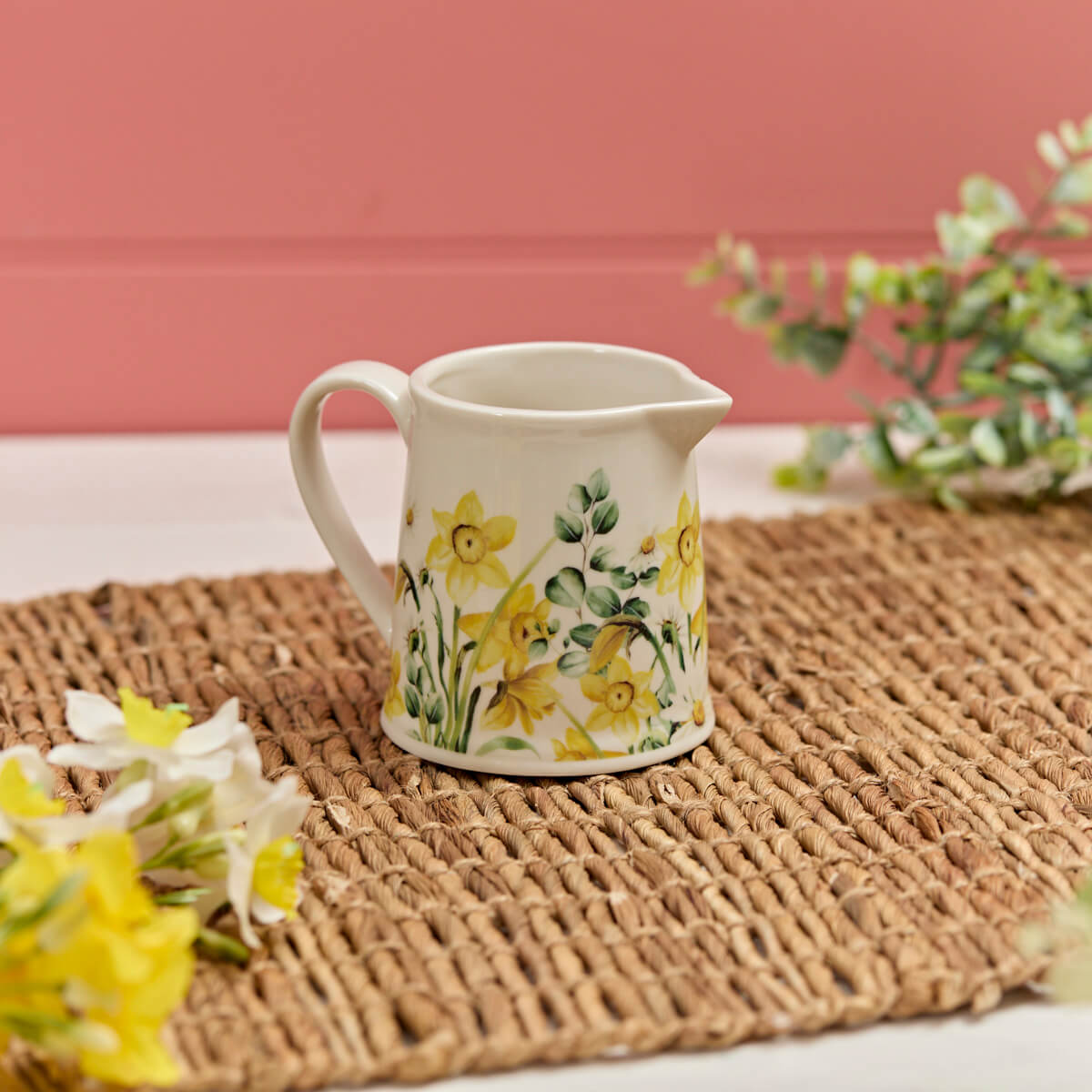 Stoneware Daffodil & Daisy Milk Jug – Southwood Garden Centre