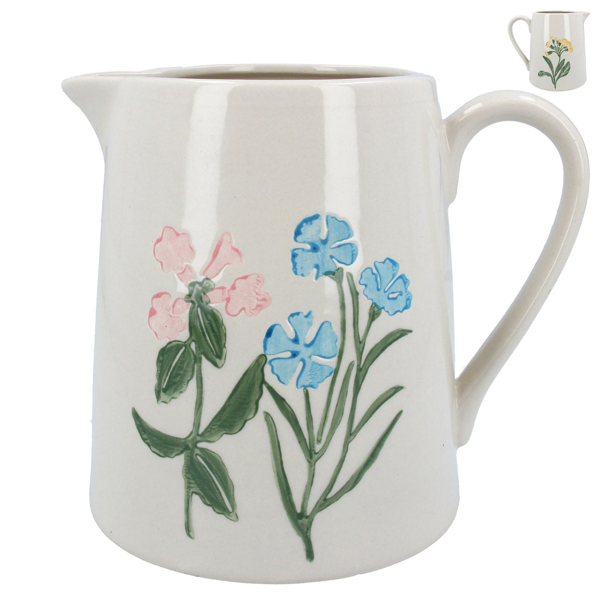 Gisela Graham Primavera Floral Stoneware Pitcher Jug - 18cm – Southwood ...