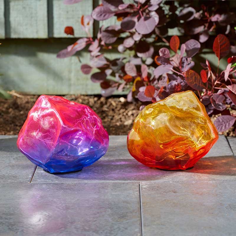 Smart Solar - SolStone Colourful Glass Solar Powered Rock Light ...