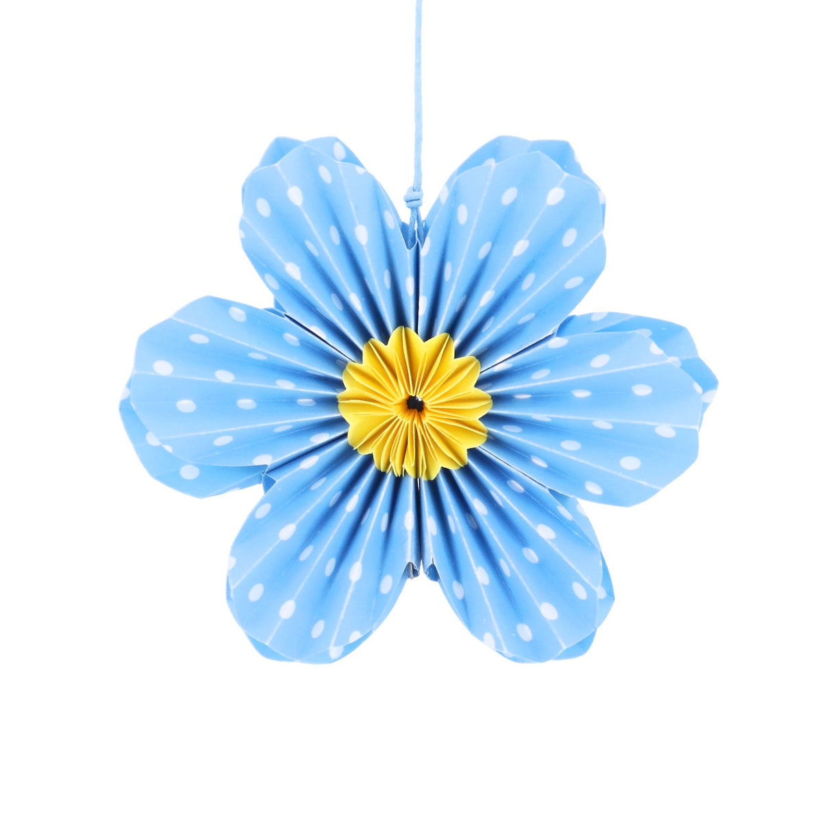 Gisela Graham - Blue Polka Dot Paper Flower Hanging Decoration ...