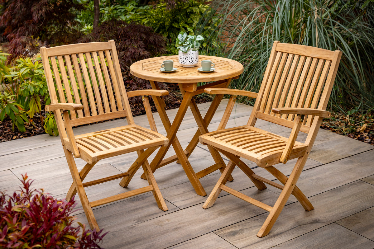 Hartman - Teak Malton Folding Wooden Bistro Set – Southwood Garden Centre