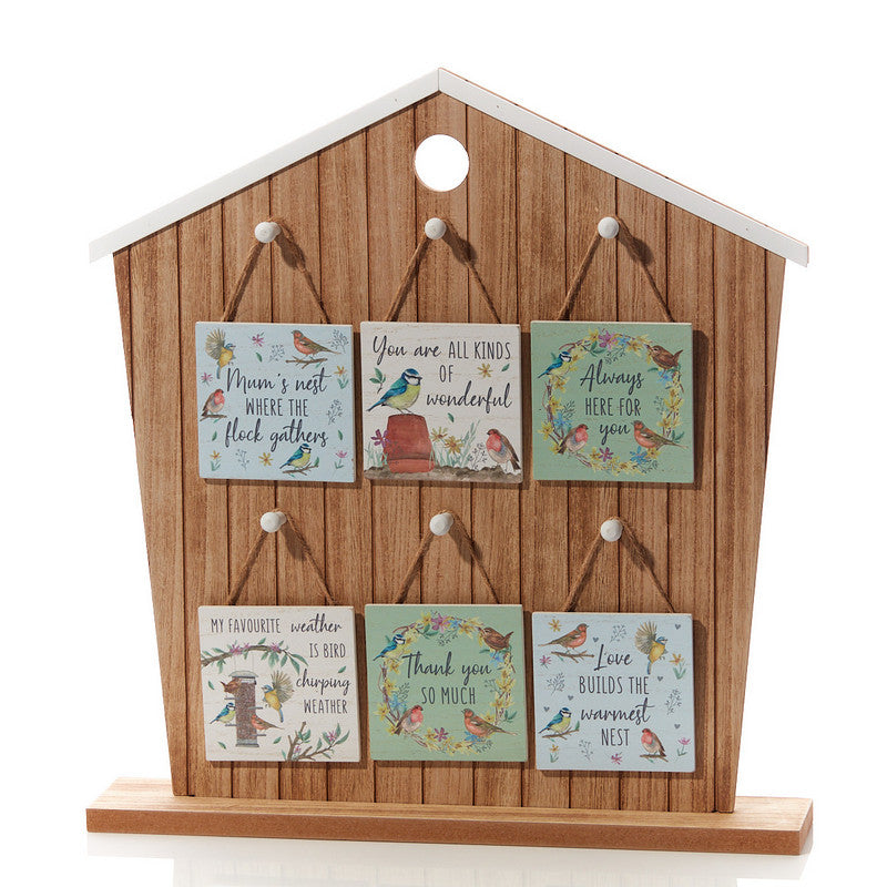 Wooden Bird Hanging Sign with Quote – Southwood Garden Centre