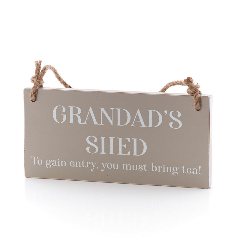 Grandad's Shed Plaque Sign on Jute Hanger – Southwood Garden Centre