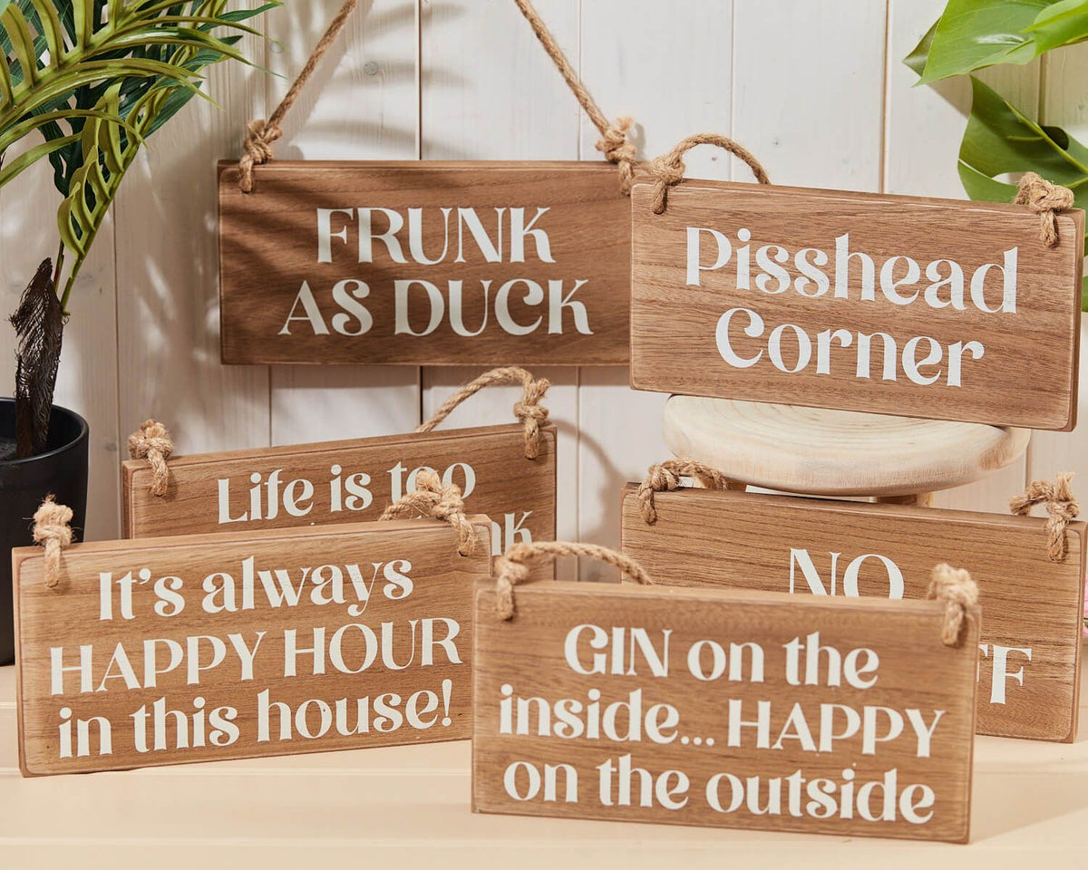Its Always Happy Hour Chunky Natural Plaque Wooden Hanging Sign ...