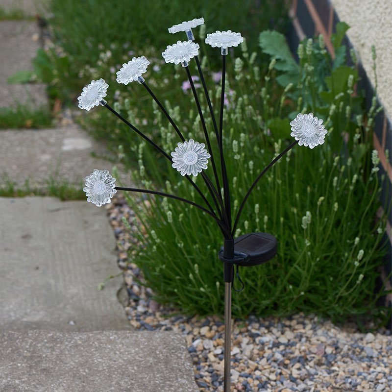 Smart Solar - 8-Stem FloraLights Warm White Solar Powered Stake Light ...