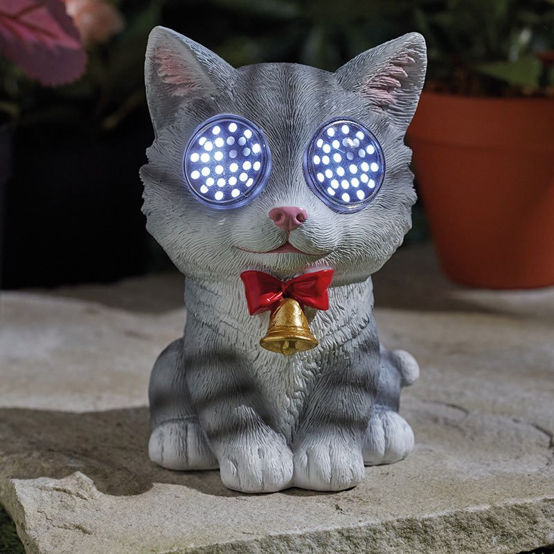 Smart Solar Blinkin' Cat with Moving Light Up Eyes – Southwood Garden ...