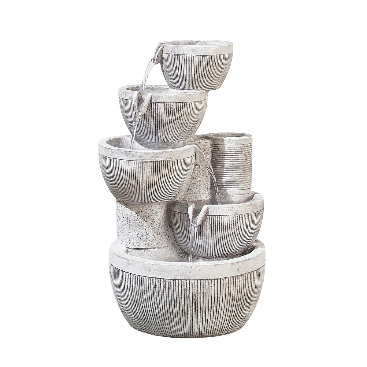 Altico Orion Pale Grey Cascading Water Feature with LED Lights & Pump – Southwood Garden Centre