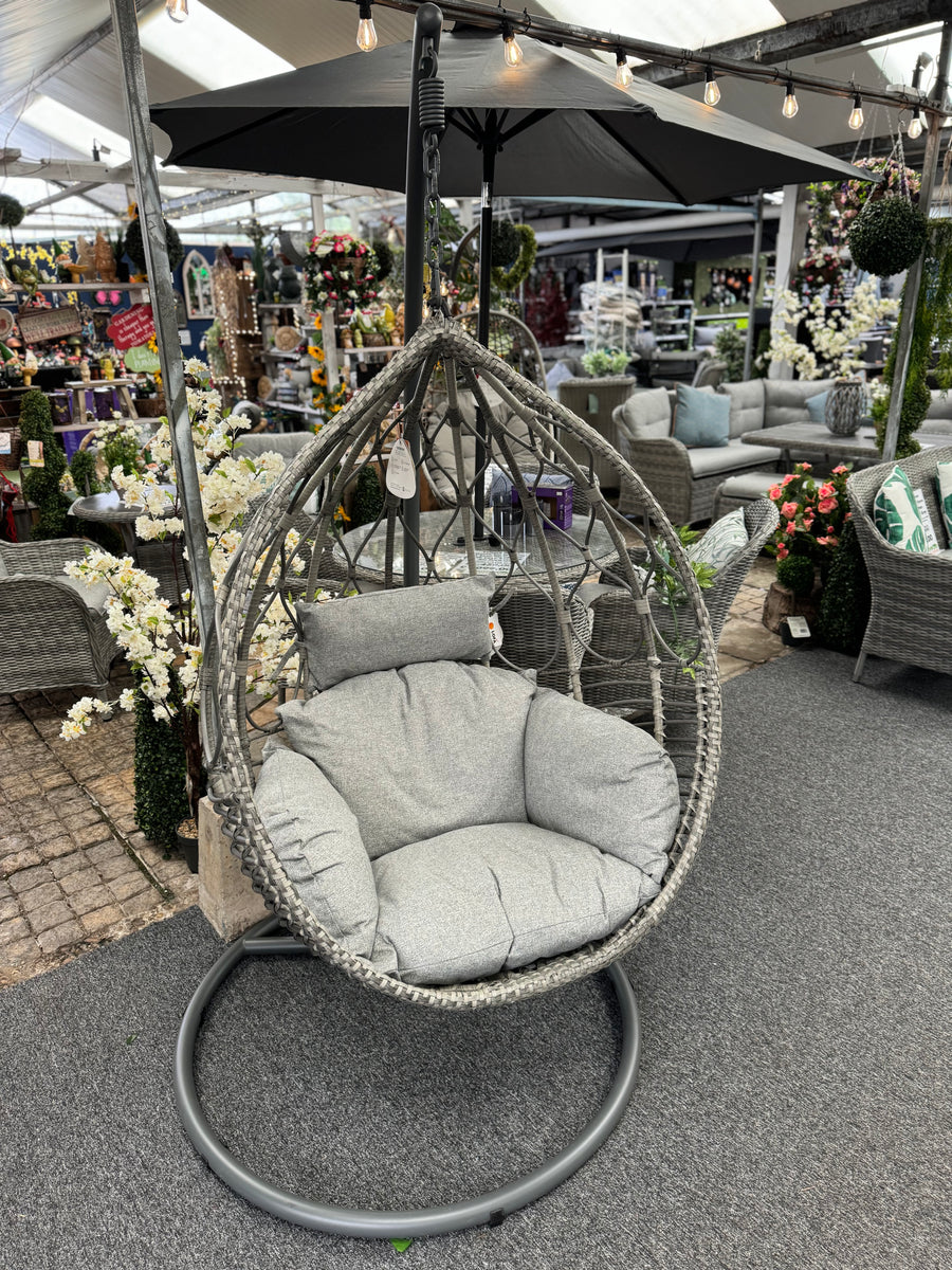 Leisure Grow - St Tropez Stone Grey Hanging Single Egg Chair ...