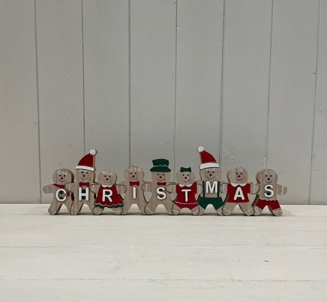 Wooden Gingerbread Family 'Christmas' Sign – Southwood Garden Centre