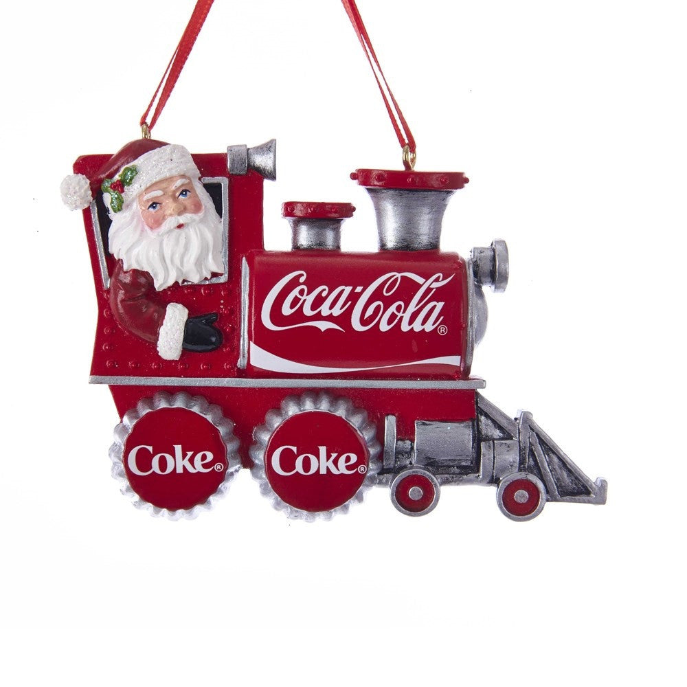 Coca-Cola Red Train with Santa Christmas Bauble – Southwood Garden Centre