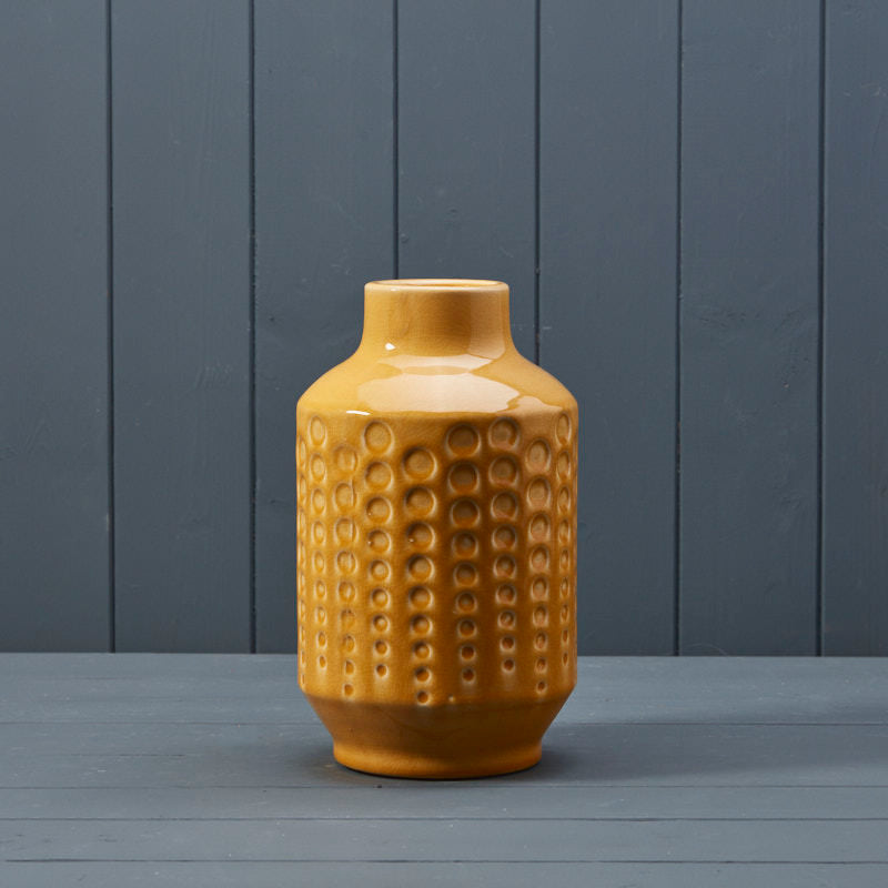 Yellow Textured Ceramic Vase – Southwood Garden Centre