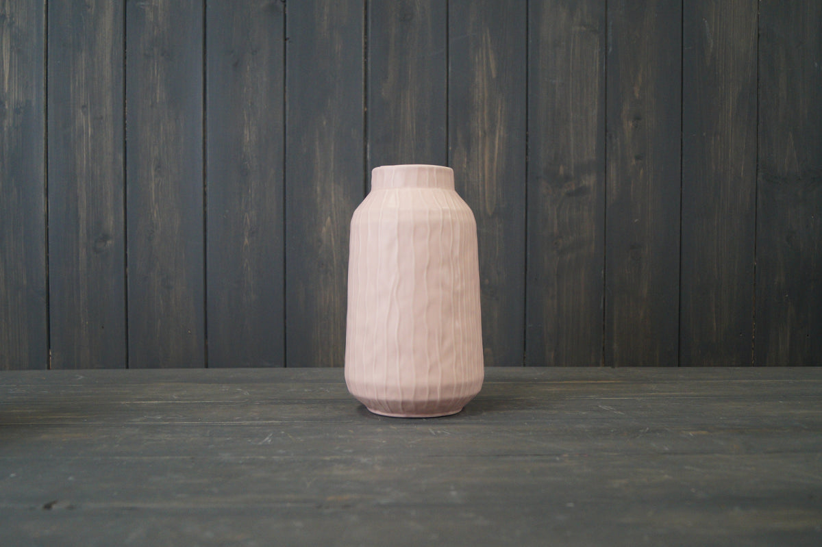 Pink Stripe Wave Textured Ceramic Vase - 19.5cm – Southwood Garden Centre