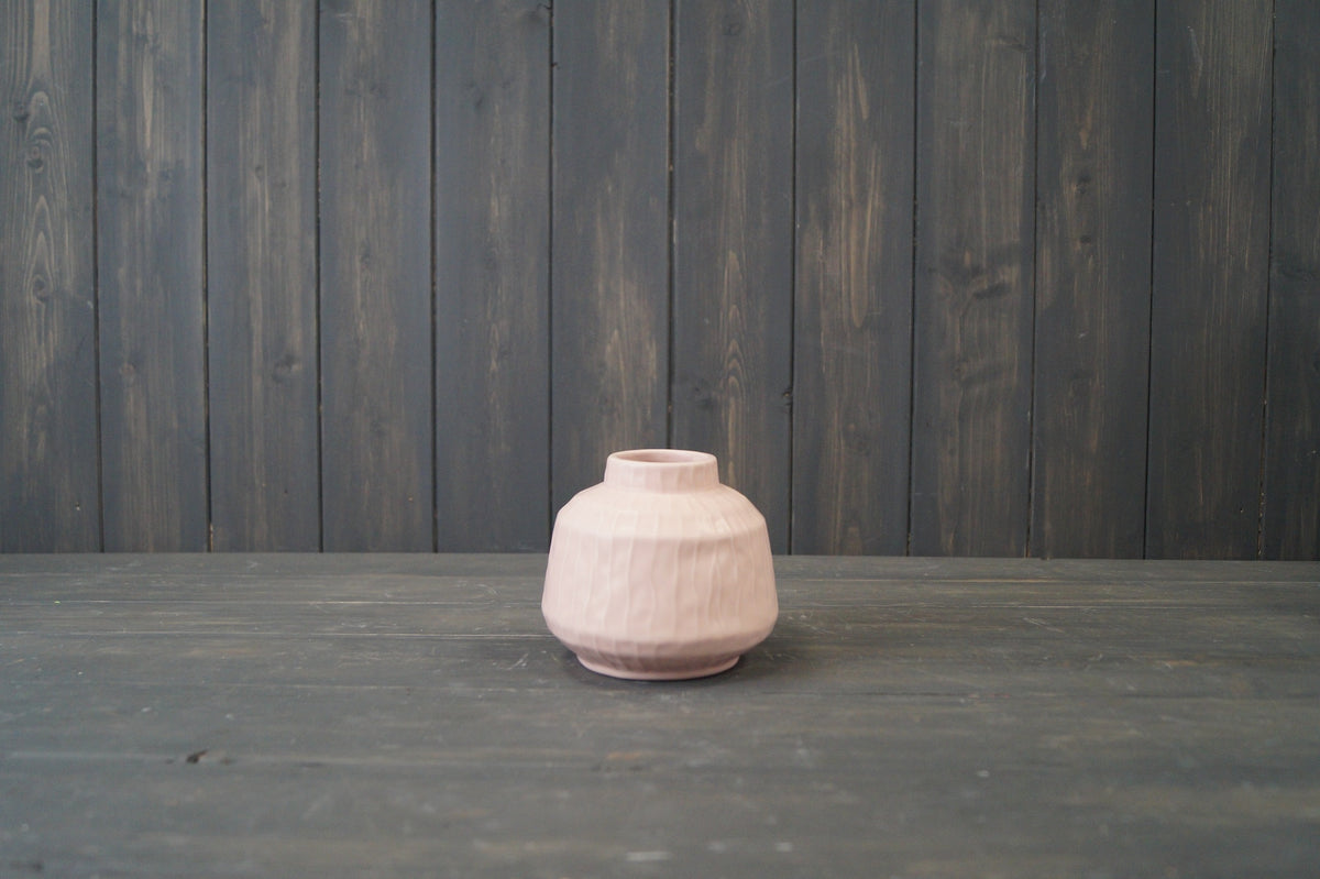 Pink Stripe Wave Textured Ceramic Vase - 9.5cm – Southwood Garden Centre