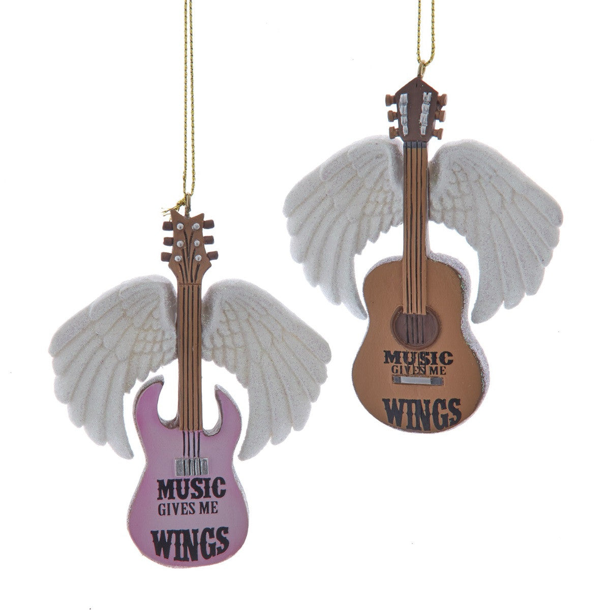 Guitar with Angel Wings Music Gives Me Wings Christmas Bauble ...