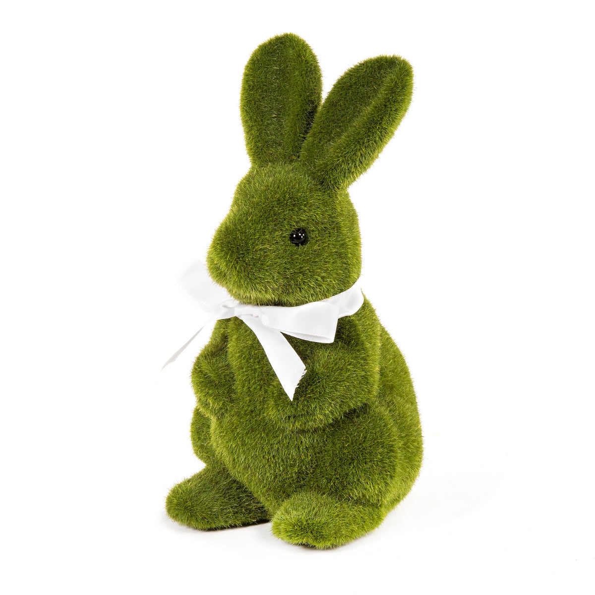 20cm Green Flocked Rabbit – Southwood Garden Centre
