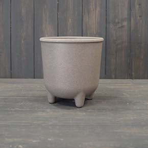 Earthy Sustainable Warm Grey Straw House Plant Pot Pot With Feet (15cm ...