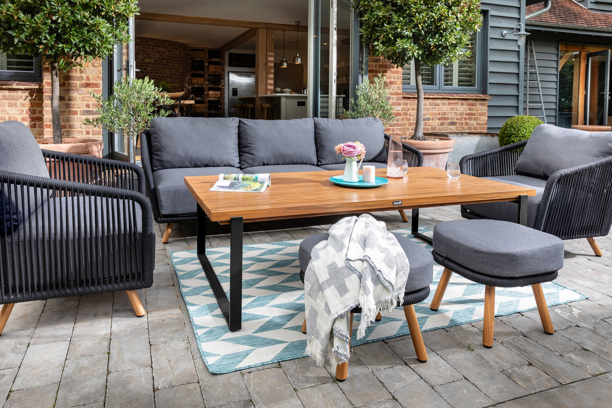Hartman Eden 3 Seat Lounge Garden Furniture Set – Carbon & Raven Rope ...