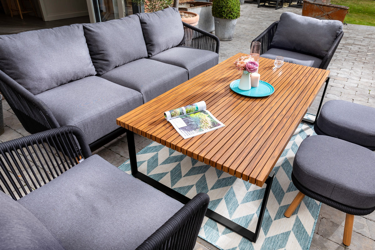 Hartman Eden 3 Seat Lounge Garden Furniture Set – Carbon & Raven Rope ...